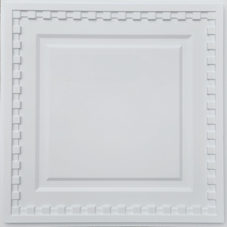TalissaDecor 24'' L x 24'' W Matte PVC Drop-In Ceiling Tile In White ...