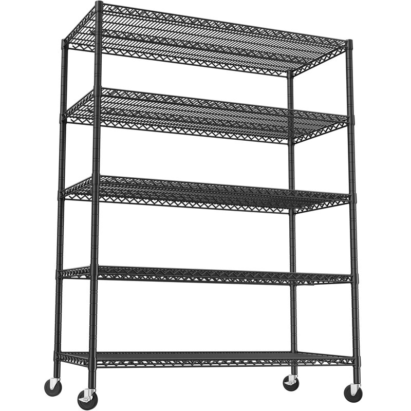Rebrilliant Meret 55'' W Height-adjustable Shelving Unit with Wheels ...
