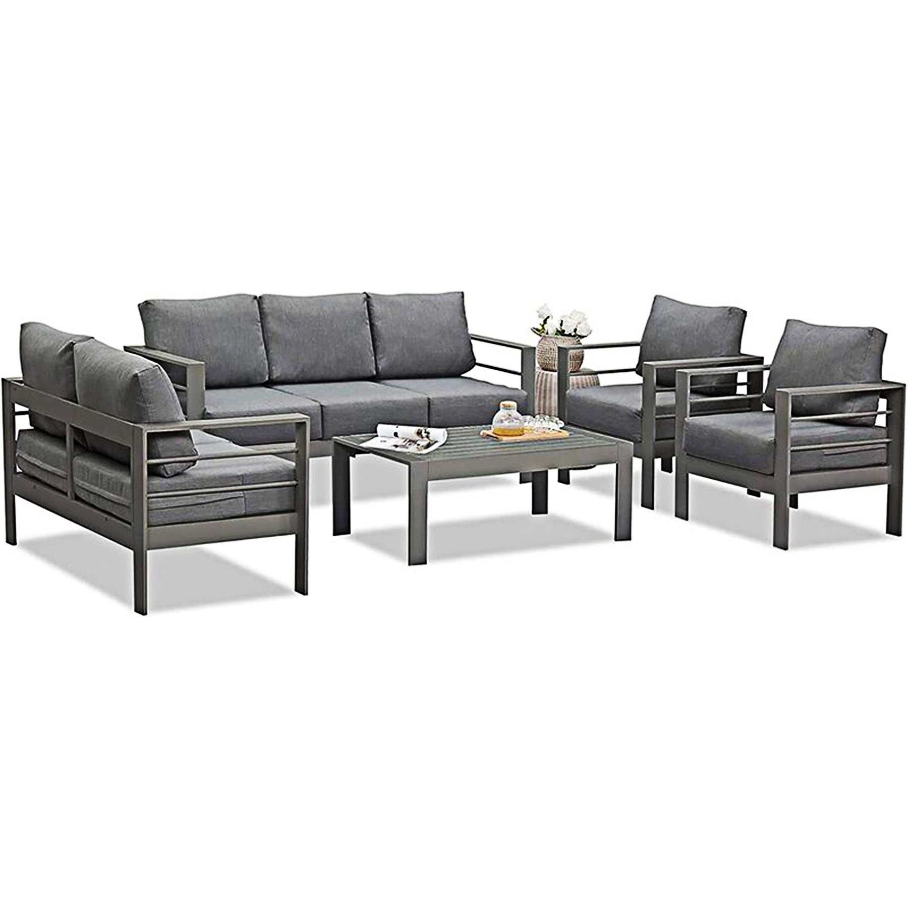 Latitude Run® 5 Pieces Outdoor All-Weather Conversation Set - Wayfair ...