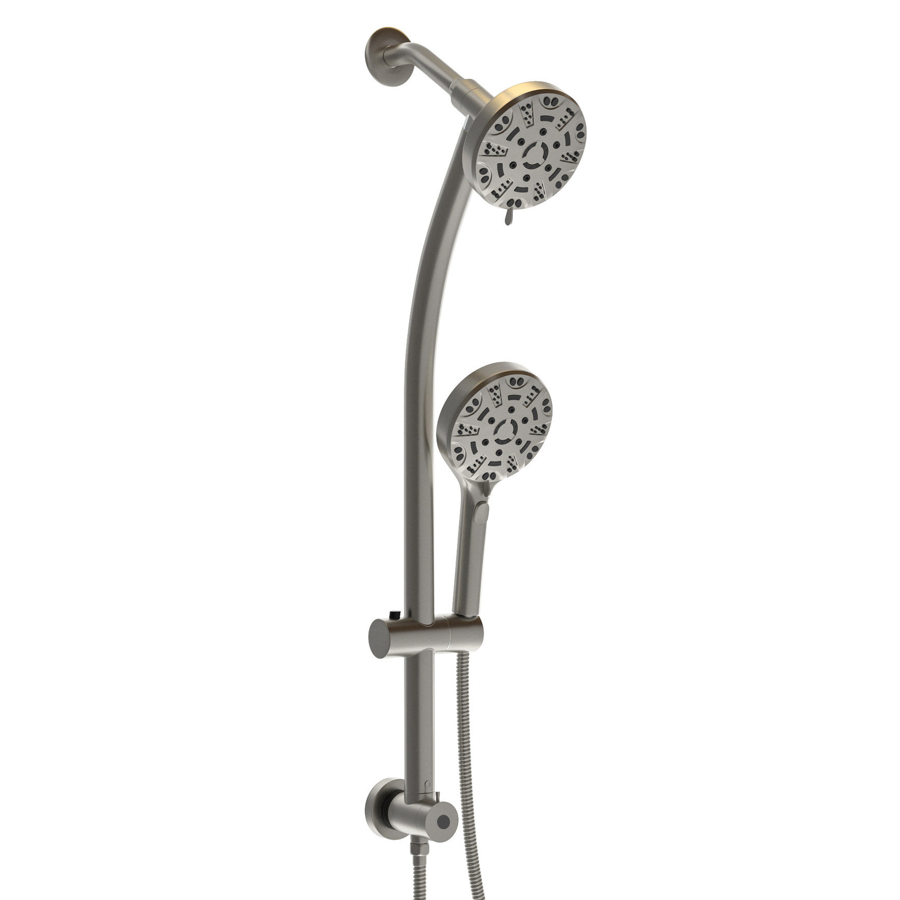 CaneCreations 4.7" Rain Showerhead And 8 Hand Shower, Adjustable Slide ...