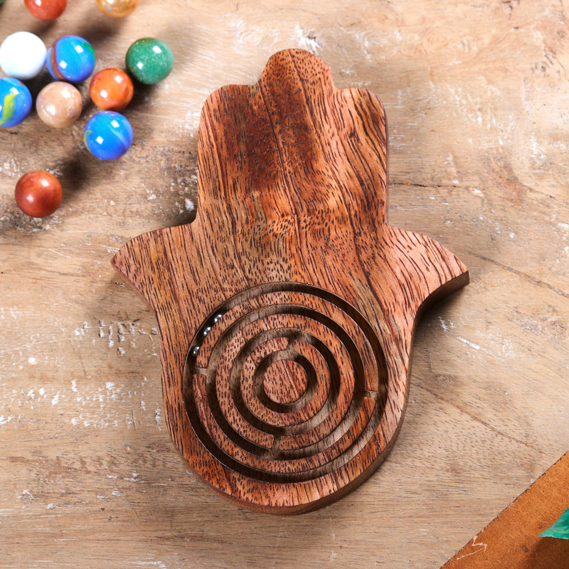Novica Handmade Hamsa Roads Wood Maze Game | Wayfair