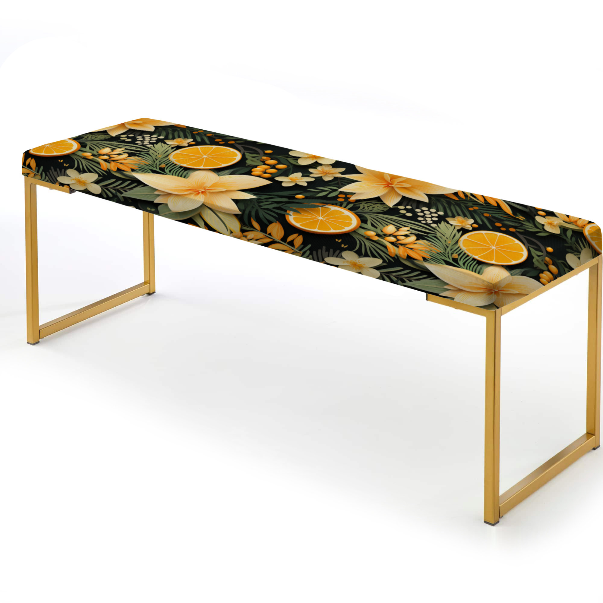 Design Art Mango Tango Tropical Pattern - Tropical Upholstered Gold ...