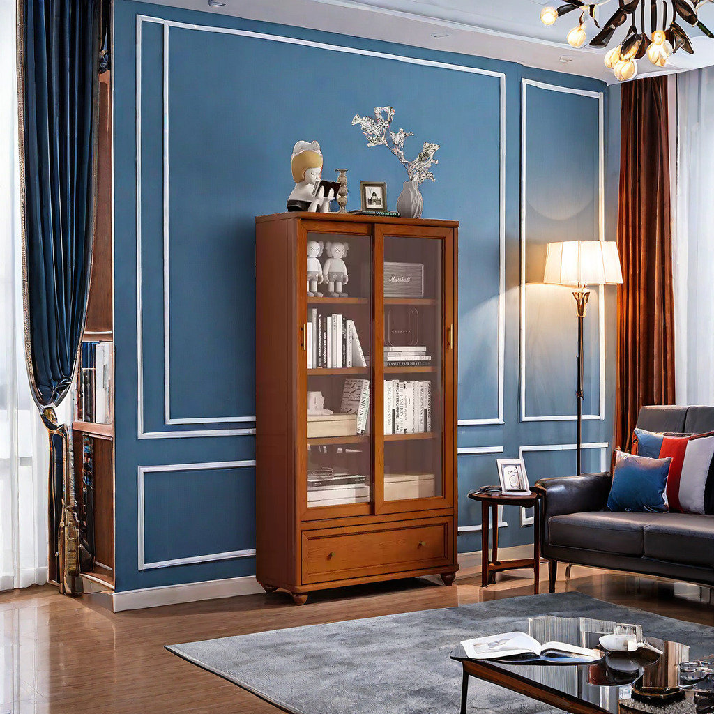 Parttlion Solid wood sliding door dust-proof bookcase | Wayfair