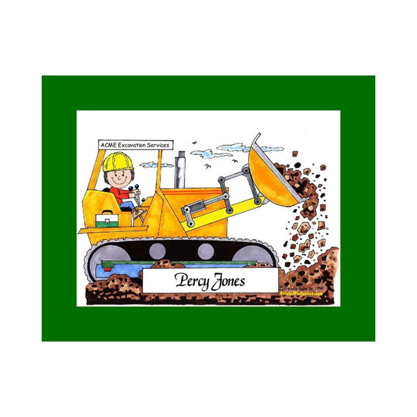 Printed Perfection Personalized Bulldozer Operator - Female Cartoon ...
