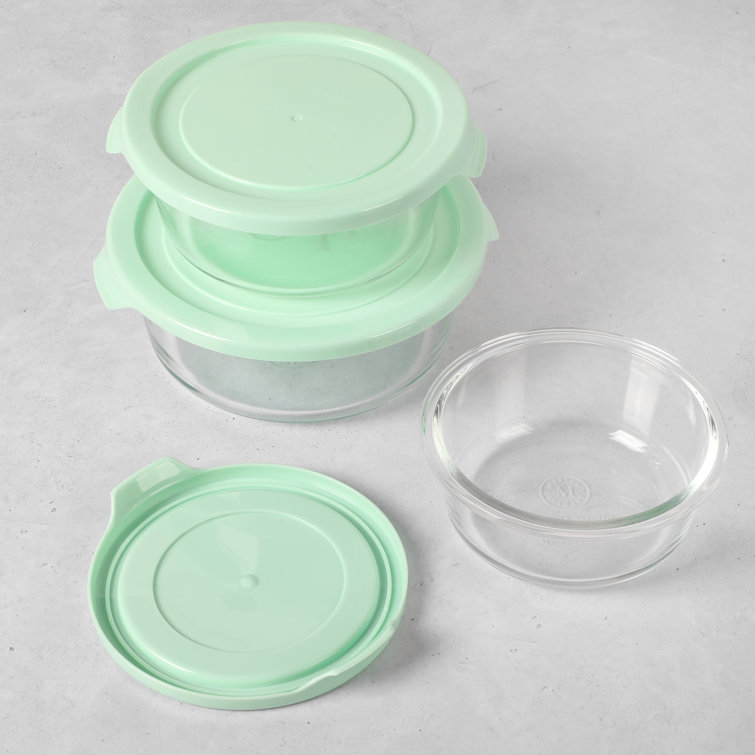 Martha Stewart Hadsell 6 Piece Round Borosilicate Glass Storage ...