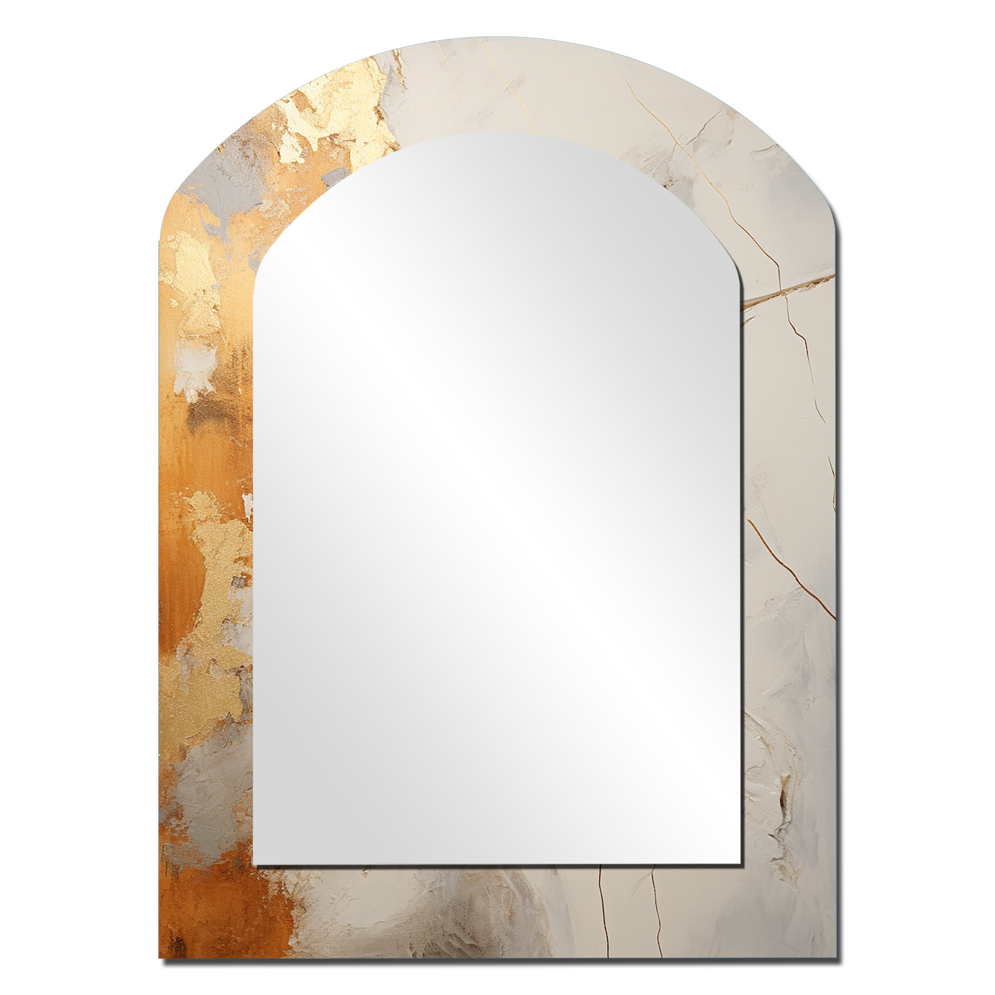 East Urban Home Penrock gold and white abstract split - Abstract Shapes ...