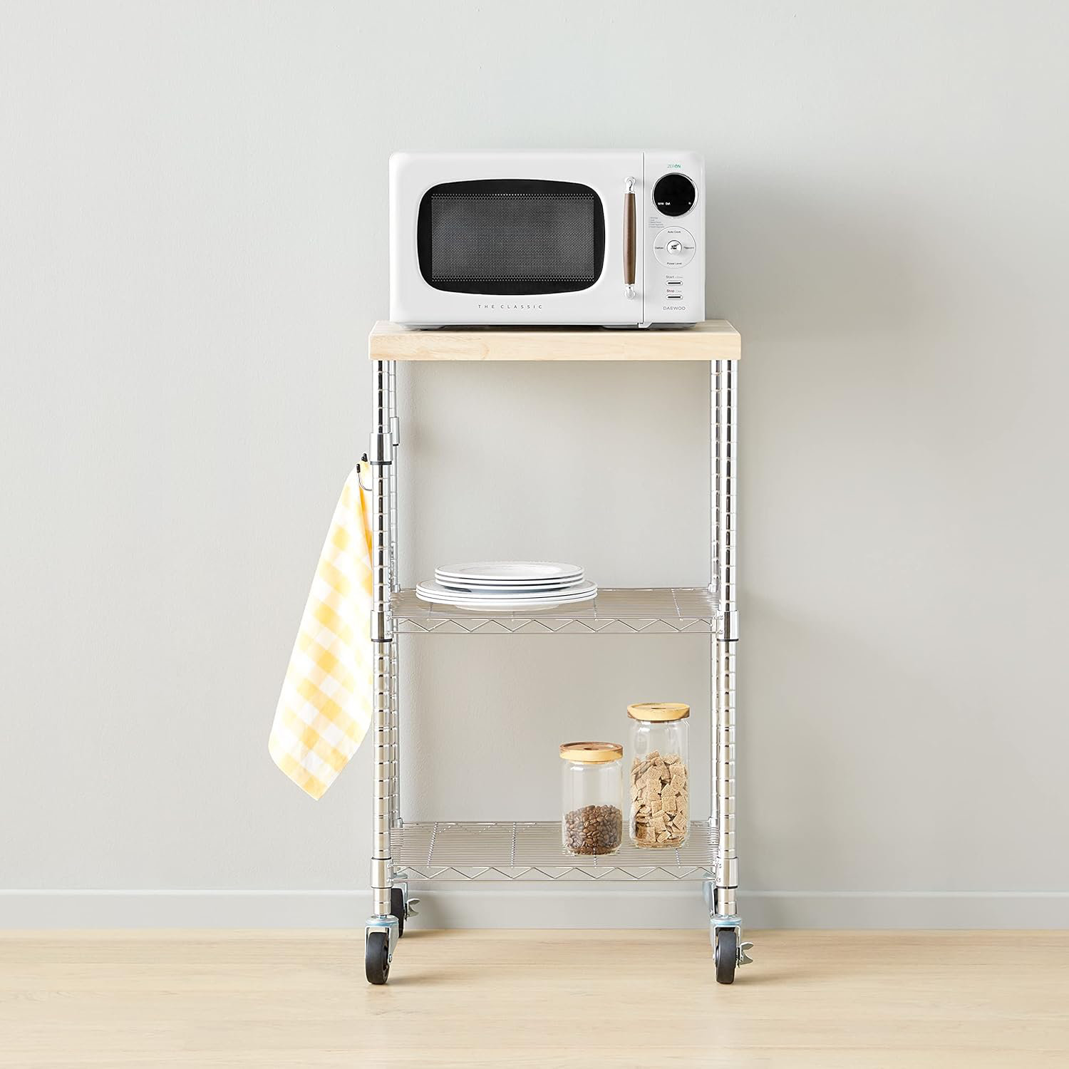 Anadea Portable Kitchen Storage Rack On Caster Wheels With Adjustable ...