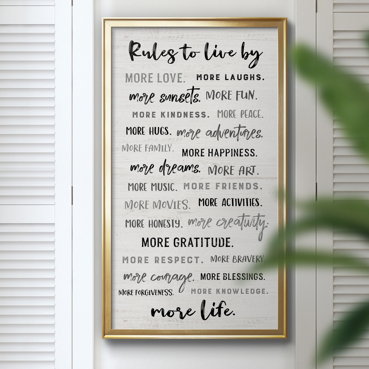 Trinx Rules To Live By - Print on Canvas - Wayfair Canada