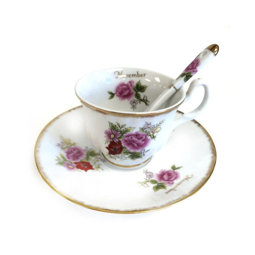Gracie Oaks November Coffee Mug and Saucer Set | Wayfair