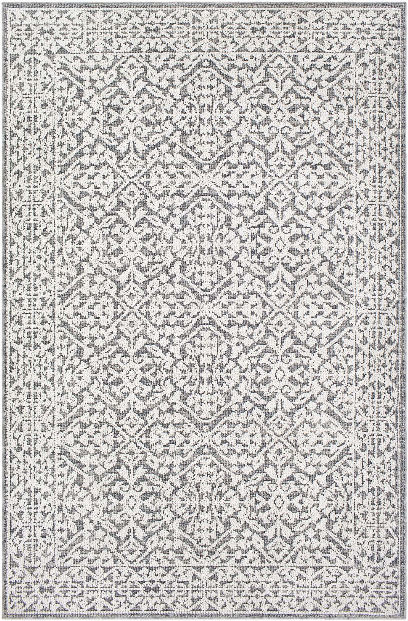 The Twillery Co.® Baconton Tapis gris / blanc Yanaton & Reviews | Wayfair