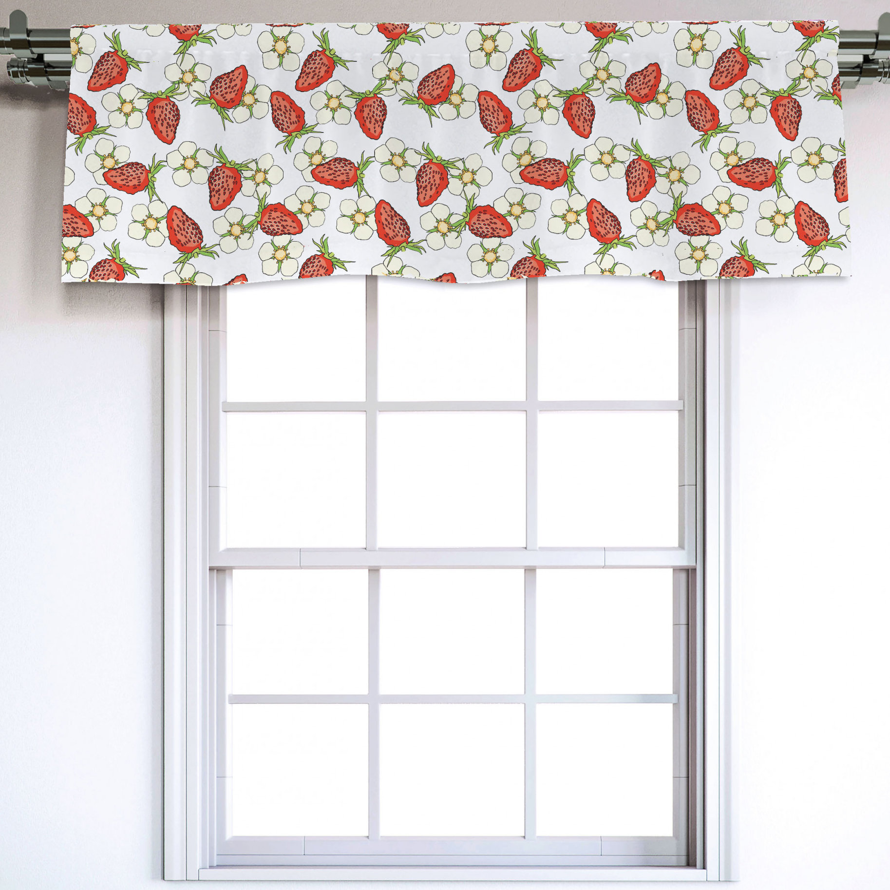 East Urban Home Strawberry 54" Window Valance | Wayfair