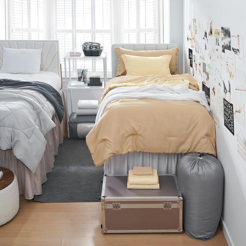 DormCo Packs 42 Piece Complete College Dorm Reversible Bedding Package ...
