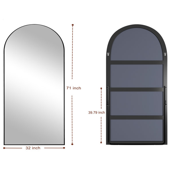 Everly Quinn Taziyah Arch Solid Wood Floor Mirror with Stands & Reviews ...