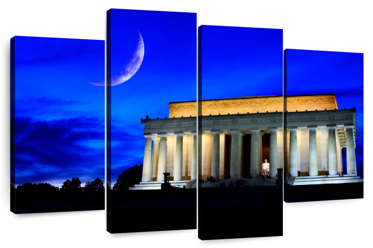 Ebern Designs Lilie Lincoln Memorial At Night | Wayfair