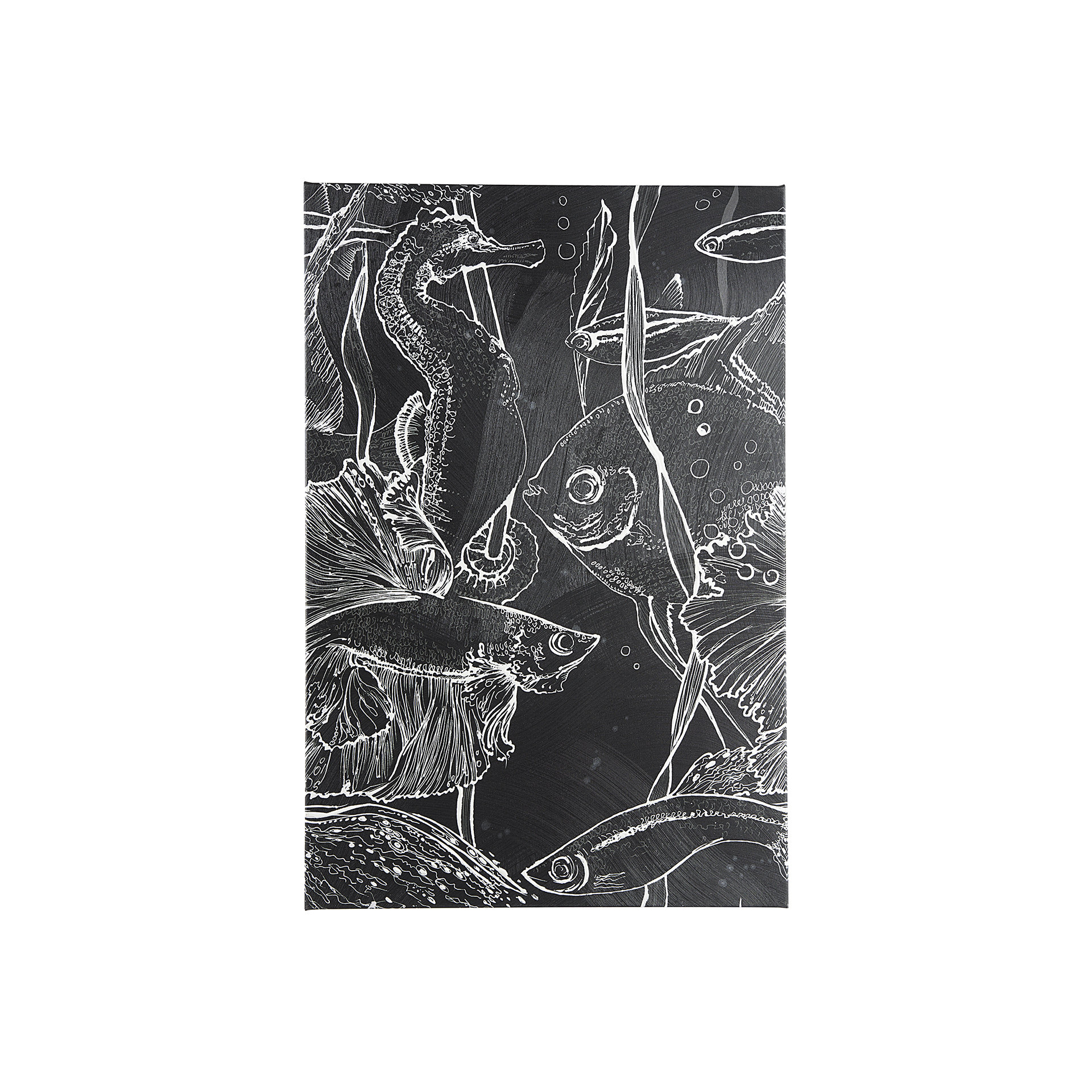 Rosecliff Heights Fish Black I by Ariana a Hand Embelished Textured ...