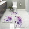 East Urban Home Purple Bathroom Rug Set 3 Pieces U-Shape & Rectangle ...