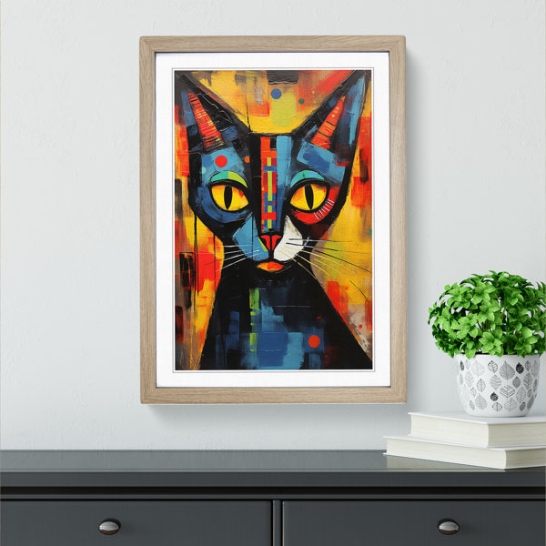 Marlow Home Co. Egyptian Cat Expressionism No.2 - Single Picture Frame ...