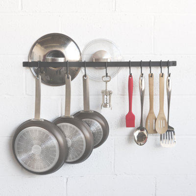 Rebrilliant Metal Straight Wall Mounted Pot Rack & Reviews | Wayfair
