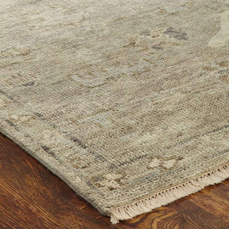 Madison Couture Rugs Oasis Hand-Knotted Beige Wool Area Rug | Perigold
