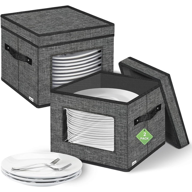 Passetas Fabric Dinnerware Storage Set with Felt Dividers Included ...