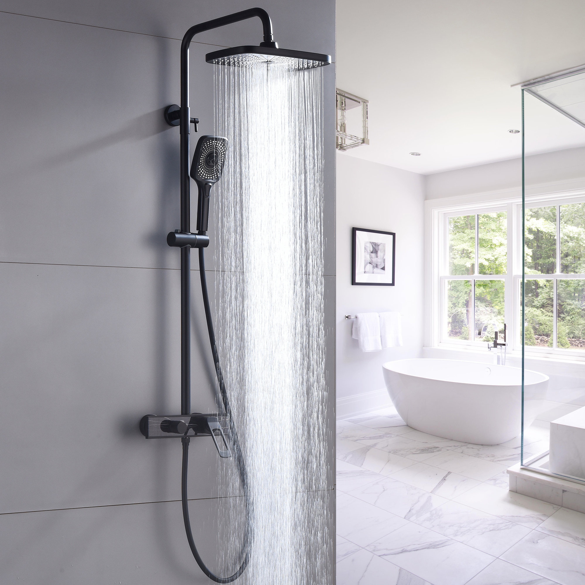 Inhouse Complete Shower System with Rough in-Valve | Wayfair