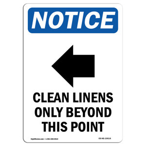 SignMission Osha Notice - Clean Linens Only Sign with Symbol | Wayfair