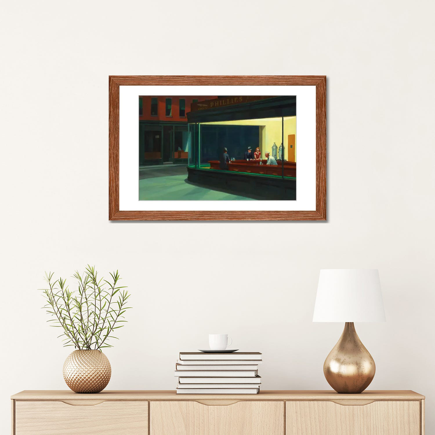 Red Barrel Studio® Nighthawks, 1942 Framed On Paper by Edward Hopper ...
