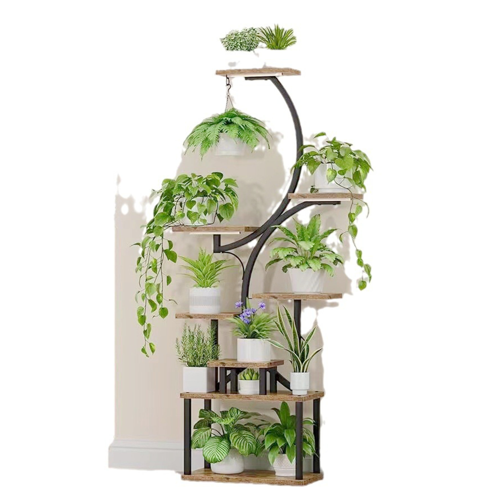 Ivy Bronx (Hyperbolic Shape) Indoor Plant Stand With Grow Lights, 8 ...
