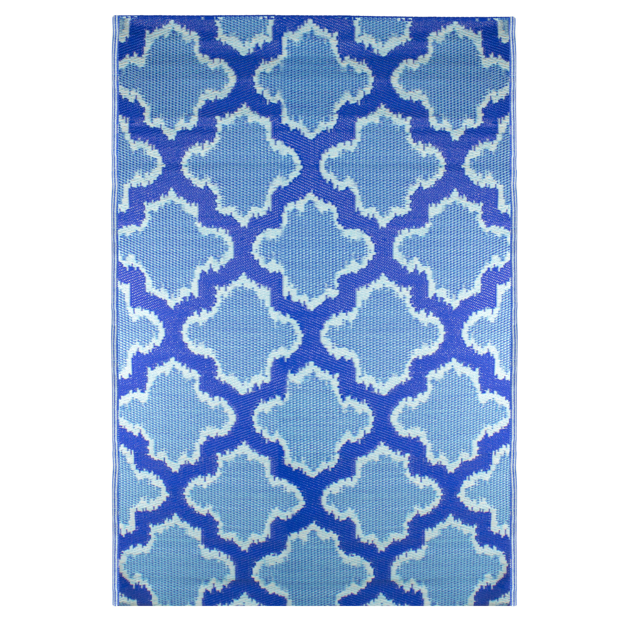 Northlight Seasonal 4' x 6' Blue Quatrefoil Rectangular Outdoor Area ...