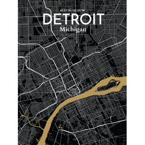 OurPoster.com Detroit City Map On Paper Print | Wayfair