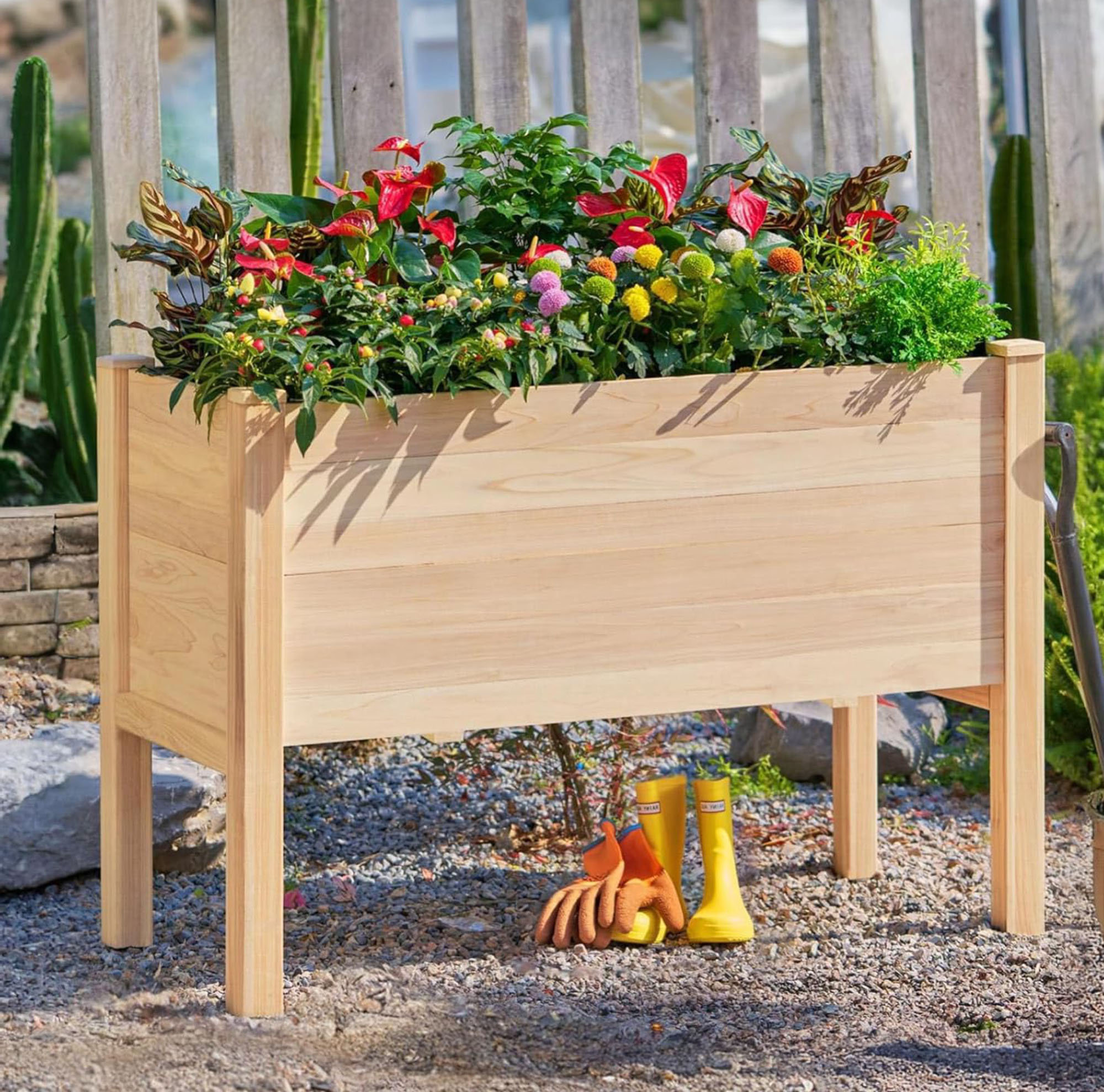 Arlmont & Co. 4x2 Ft Raised Garden Bed - Features Legs, Drainage Holes ...