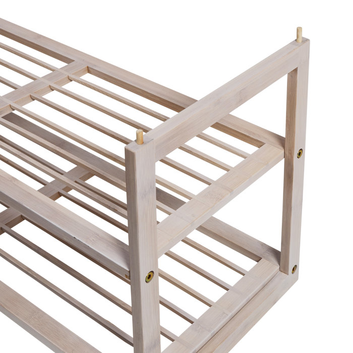 Rebrilliant Bamboo 6 Pair Stackable Shoe Rack & Reviews | Wayfair