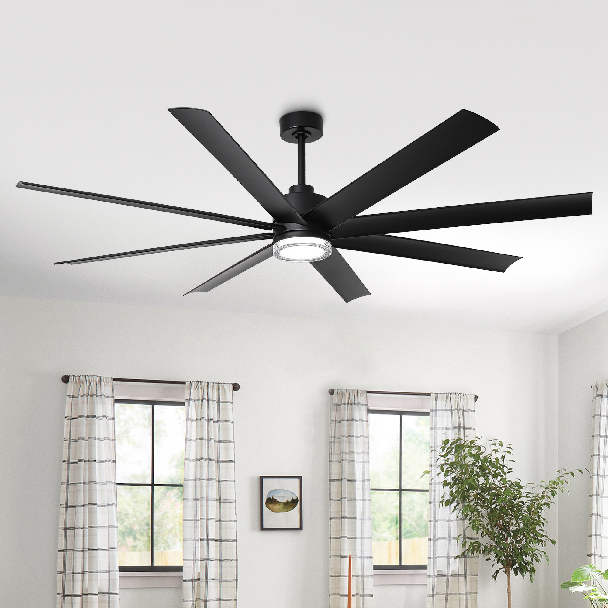 Latitude Run® 72" 8 - Blade Smart Ceiling Fan with 3CCT Dimmable LED ...