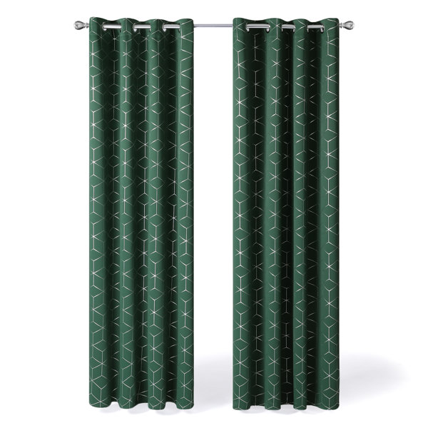 Deconovo Silver Diamond Pattern Curtain Pair | Wayfair