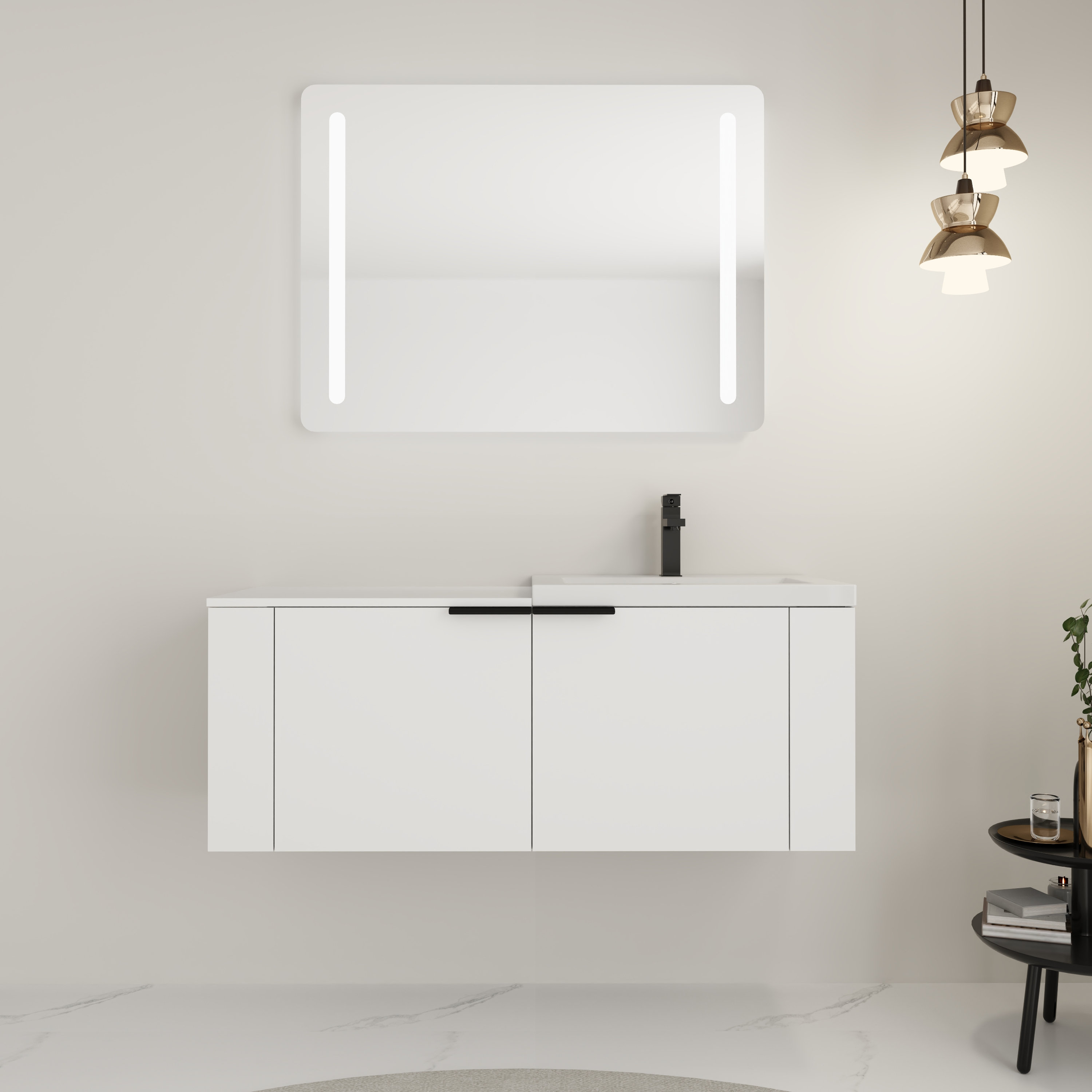 Corrigan Studio 48-Inch Modern Bathroom Vanity Sink Combo Set for Large ...