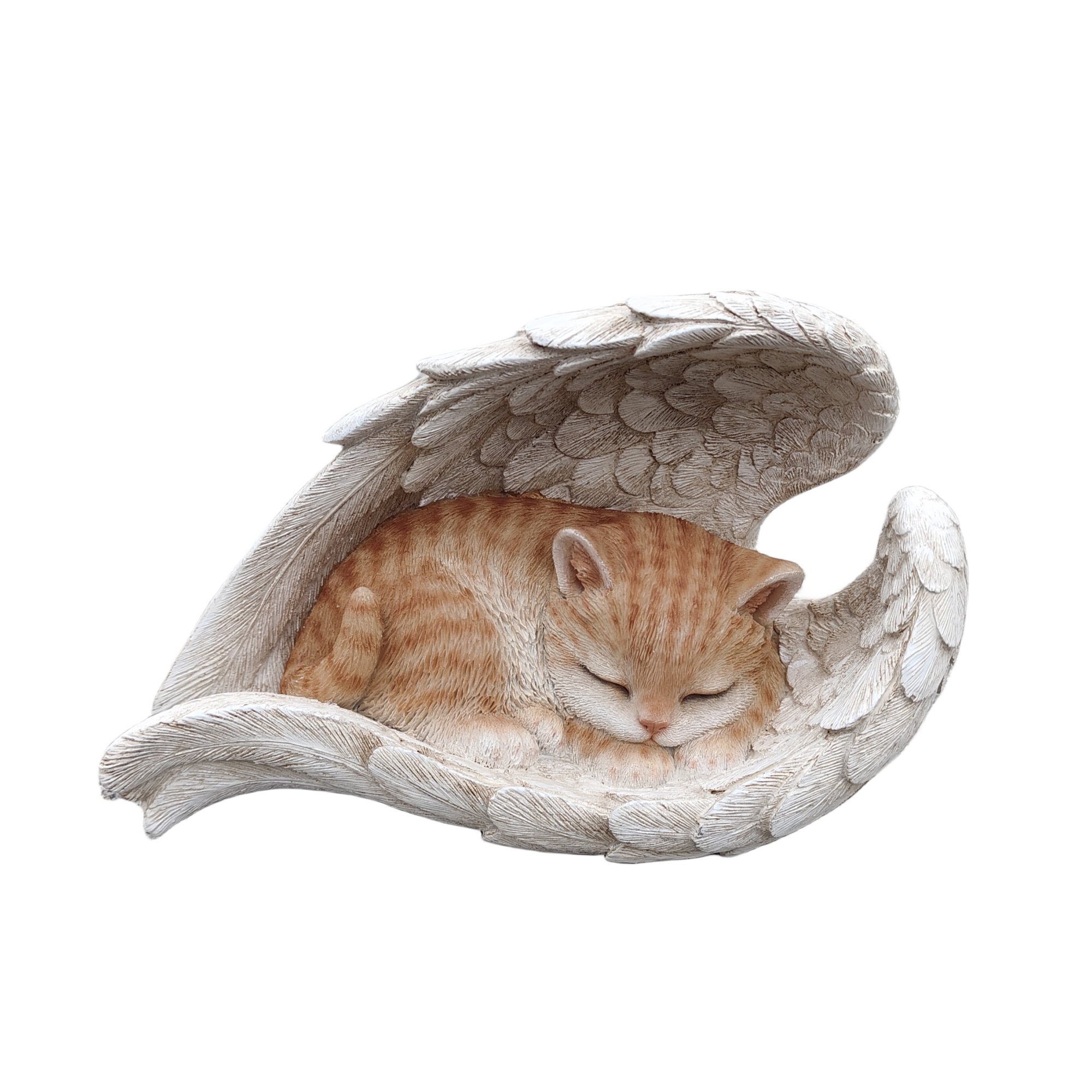 Hi-Line Gift Ltd. Citrus Seraph: Vibrant Orange Polyresin Angel Cat ...