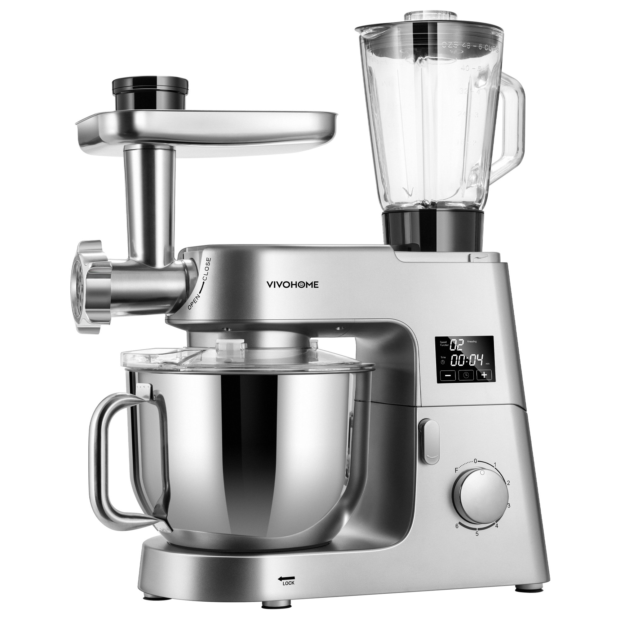 VIVOHOME 7.5 Quart 6 Speed 9 In 1 Multifunctional Stand Mixer With ...