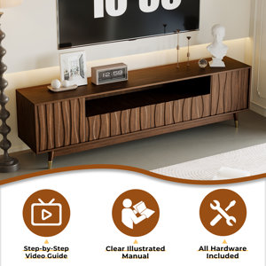 George Oliver Mid Century Modern Tv Stand Wood Entertainment Center ...