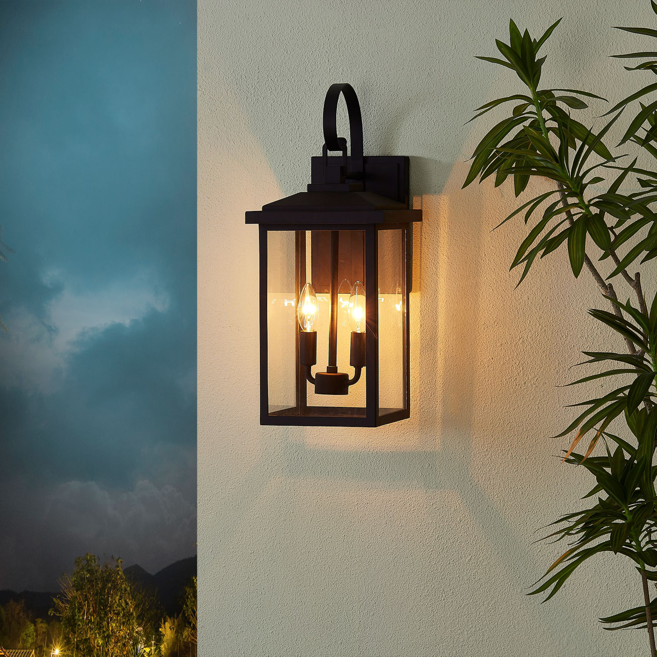Winston Porter Kaveeta 19.75'' Black Outdoor Wall Light & Reviews | Wayfair