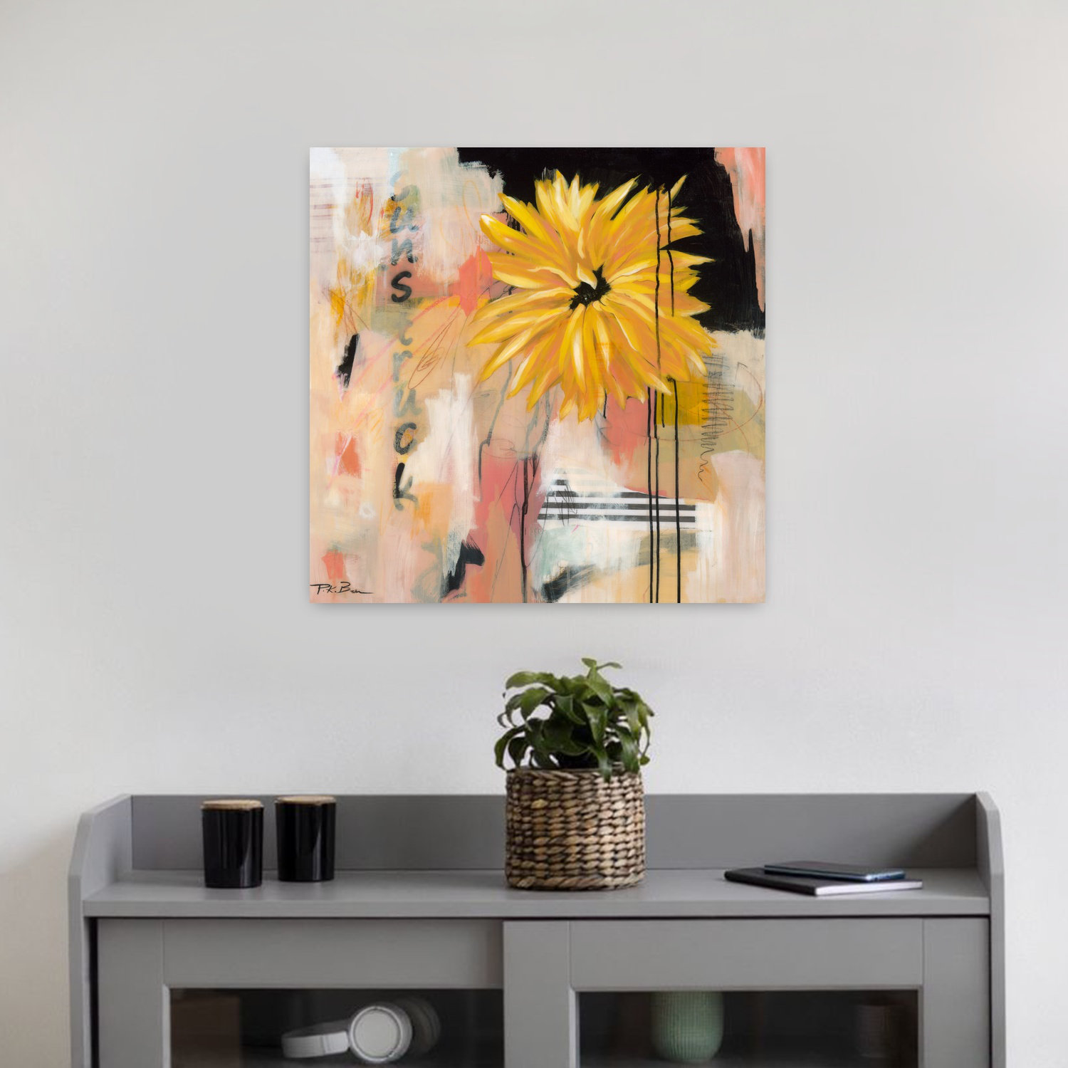 Latitude Run® Sunstruck Abstract Contemporary Sunflower Flower ...