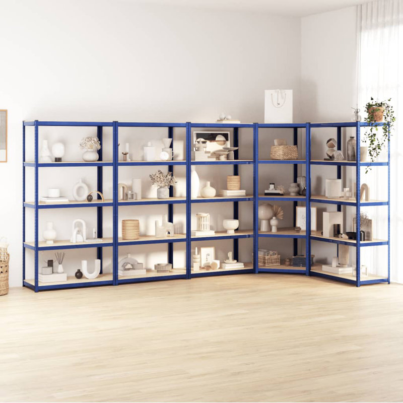 Rebrilliant Shelf Bookshelf Shelving Unit Rack 4-Layer Steel and ...
