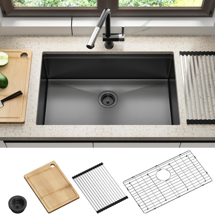 MENSARJOR 30 Inch Undermount Workstation Kitchen Sink - 16 Gauge ...