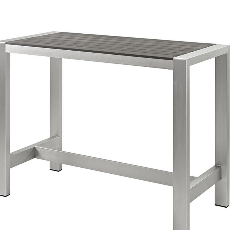 Latitude Run® Outdoor Patio 60" Rectangle Bar Table for Backyard ...