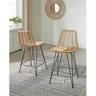 Wicker & Rattan Bar Stools & Counter Stools You'll Love | Wayfair