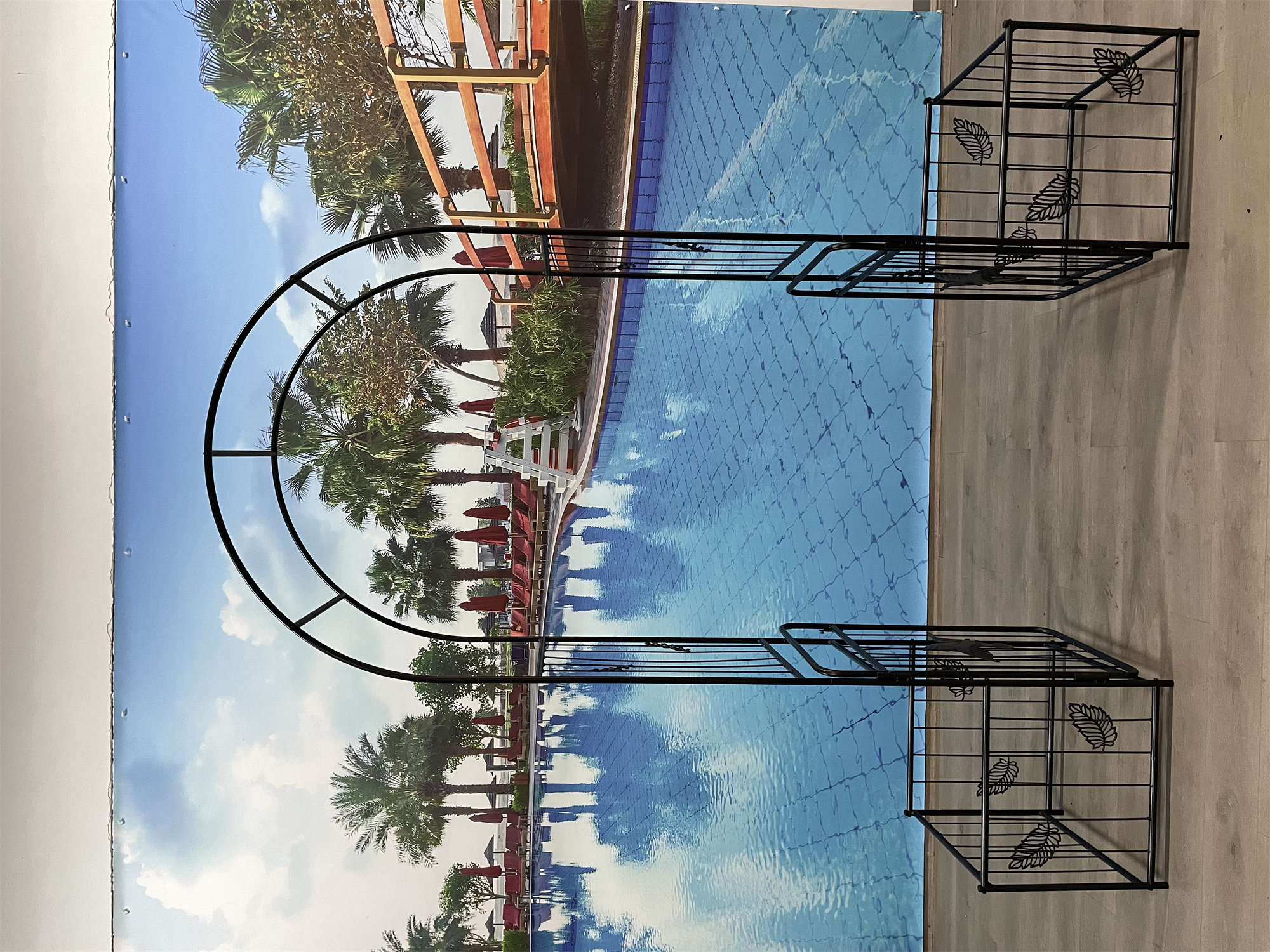 Sybertruck Metal Garden Arch With Doors Garden Arbor Trellis Climbing ...