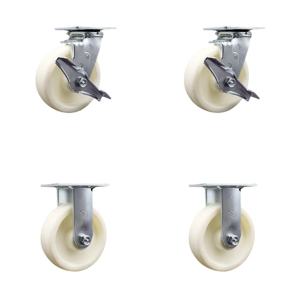 Service Caster 4 Piece Steel Nylon Caster Set | Wayfair