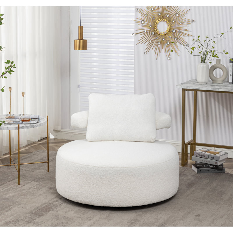 Orren Ellis Chenice Upholstered Swivel Barrel Chair & Reviews | Wayfair