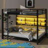 17 Stories Metal Queen-Over-Queen Bunk Bed, Fully Fitted With Storage ...