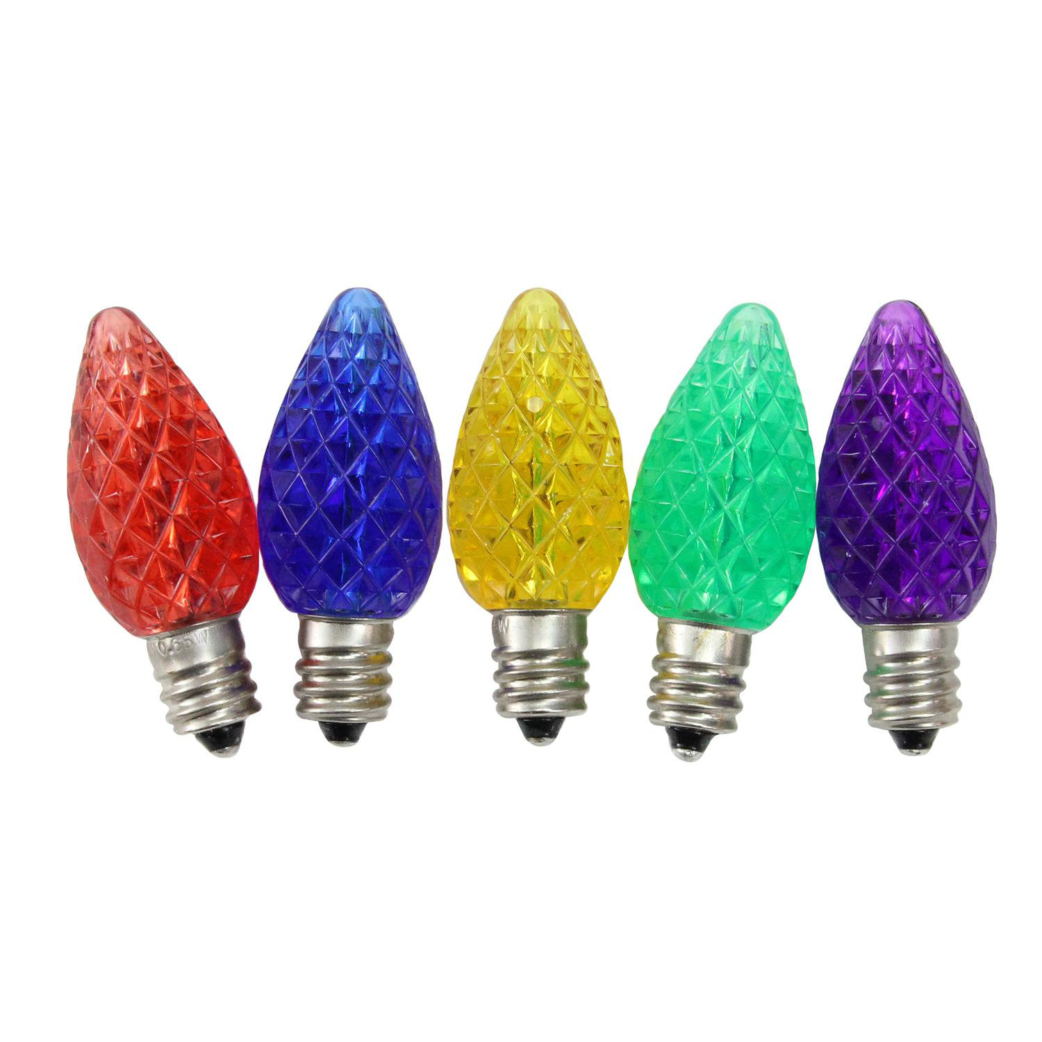 Northlight Seasonal Pack of 25 Faceted C7 LED Multi-Color Christmas ...