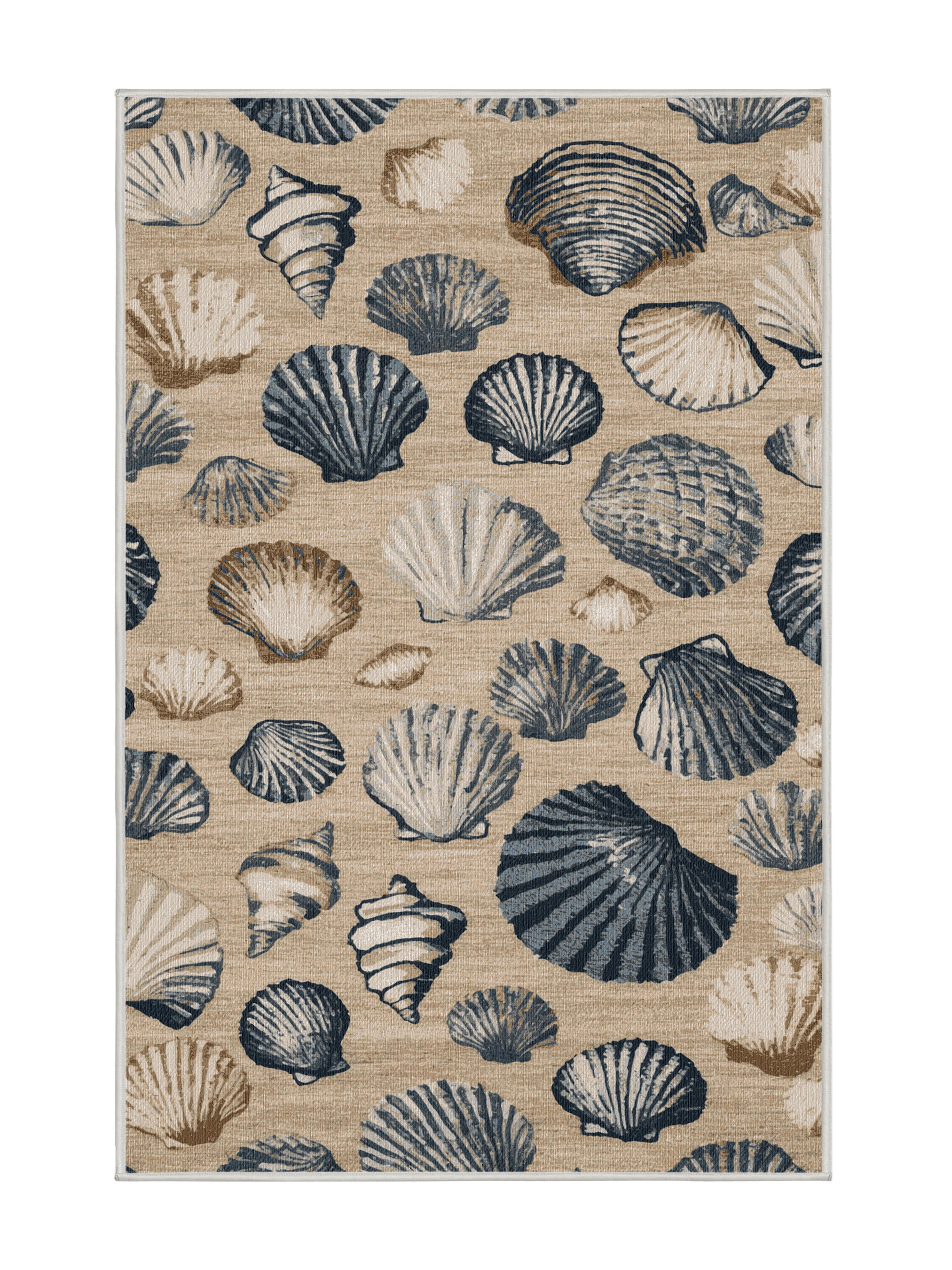 Rosecliff Heights Washable Seashells Nautical Area Rug | Wayfair